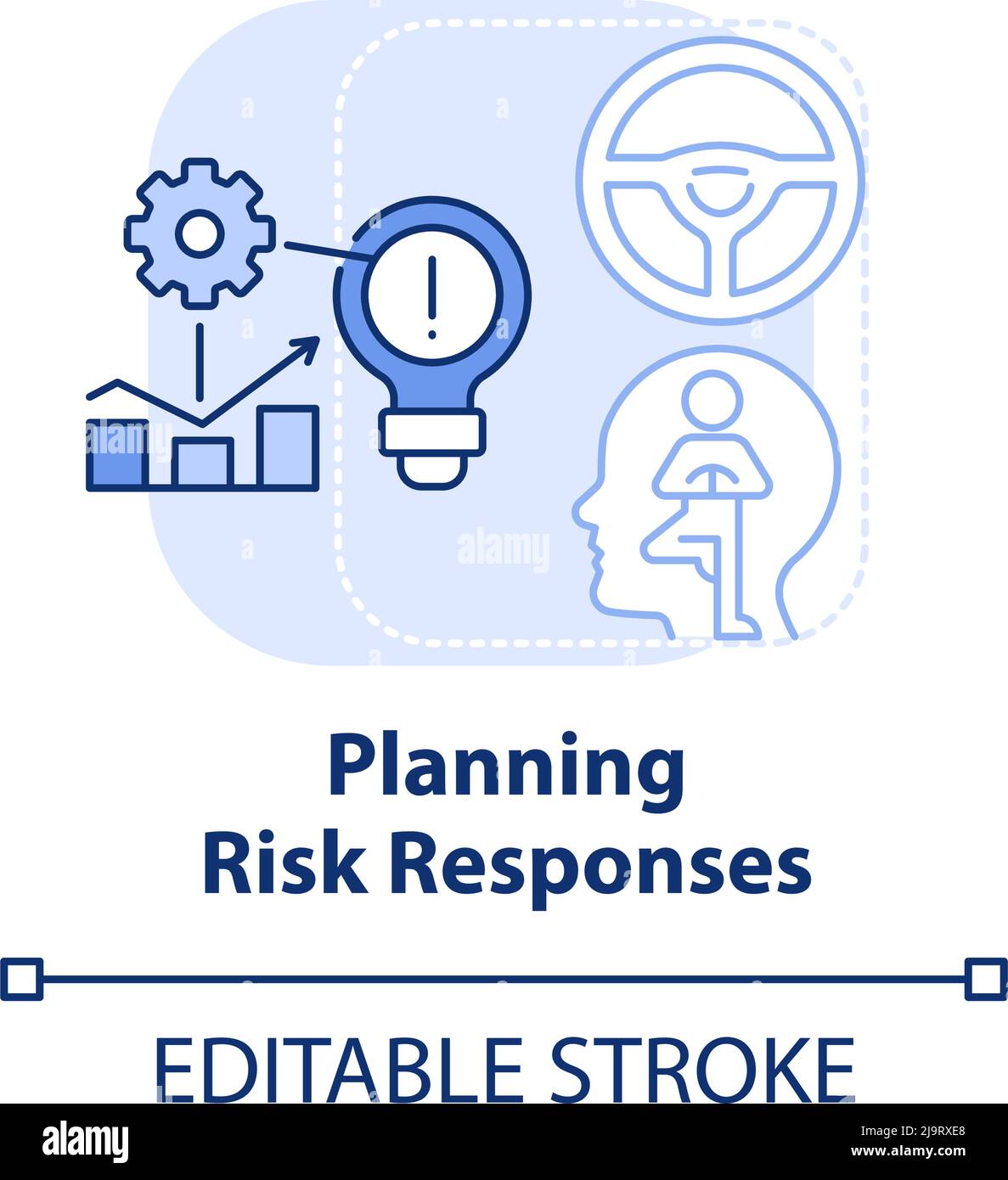 Planning risk responses light blue concept icon Stock Vector Image ...