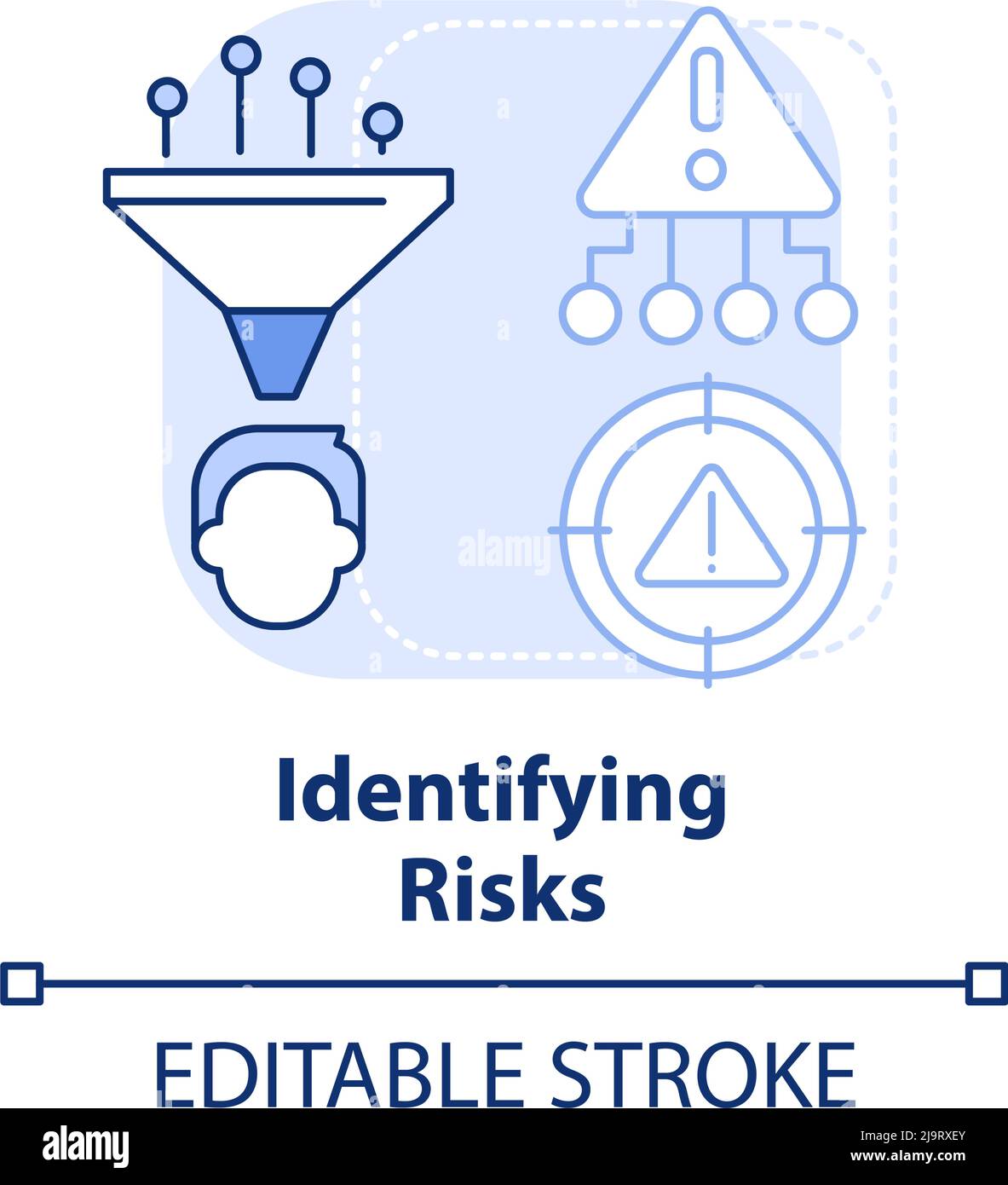 Identifying risks light blue concept icon Stock Vector Image & Art - Alamy