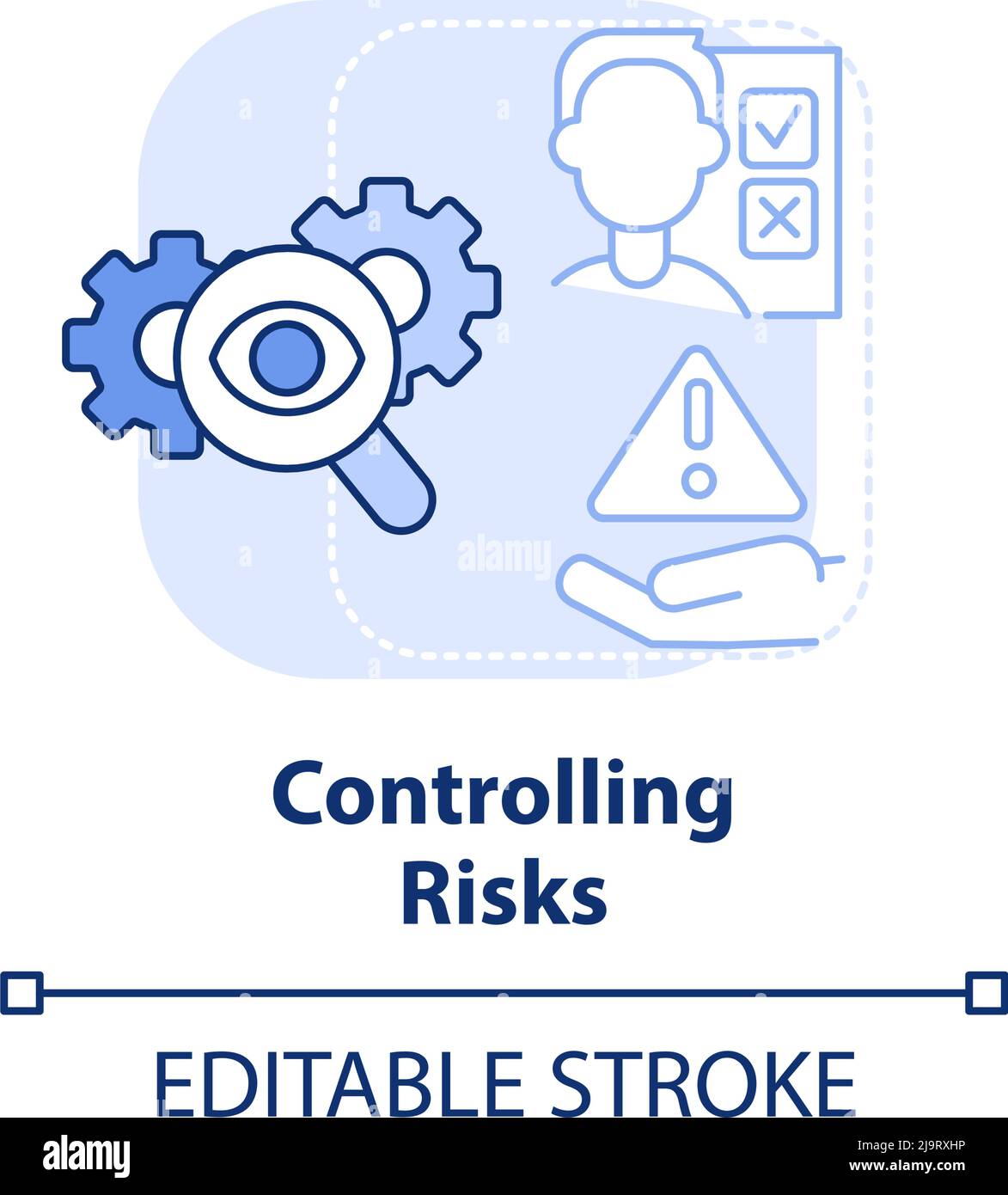 Controlling risks light blue concept icon Stock Vector Image & Art - Alamy