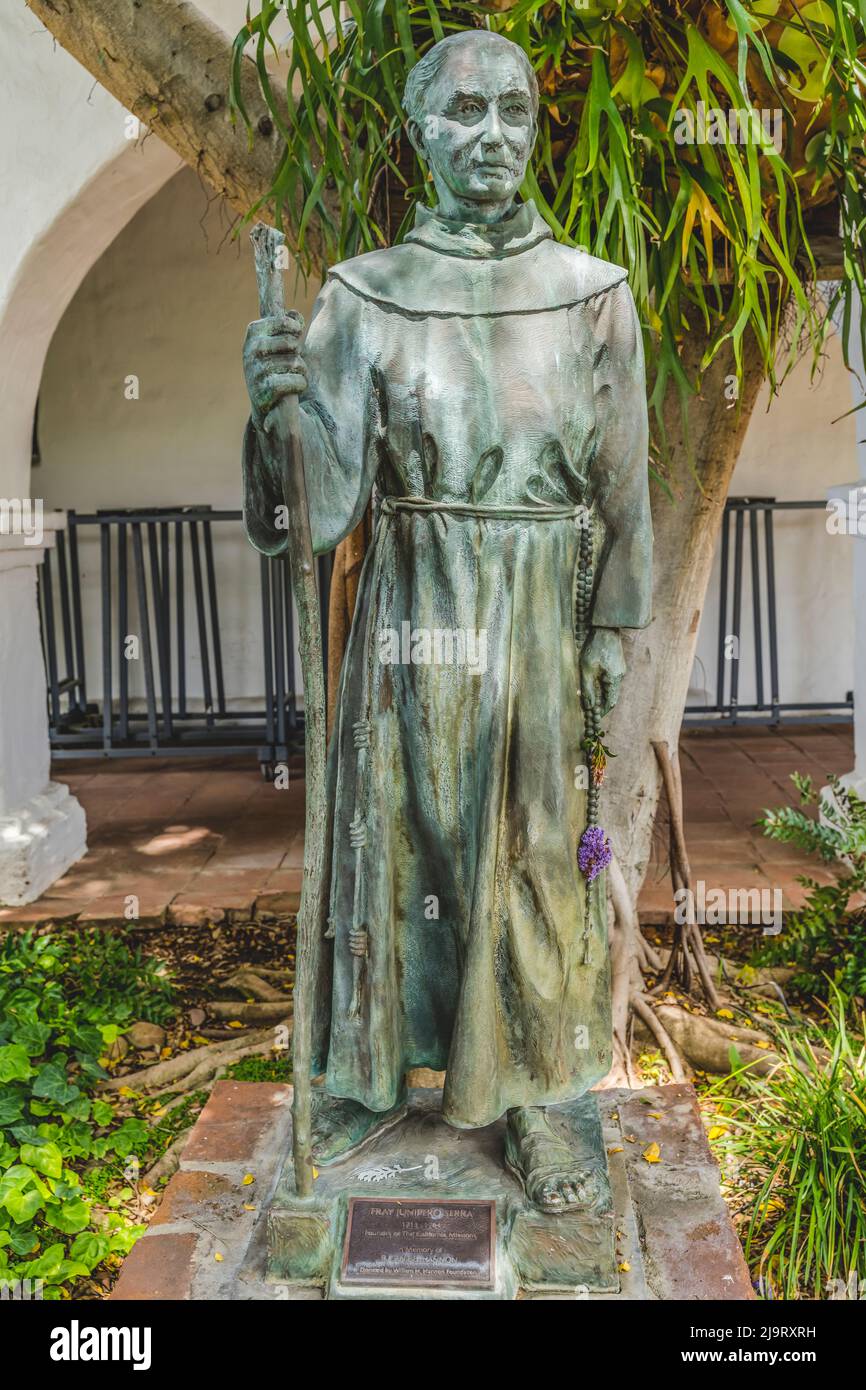 Junipero Serra Statue, Mission Basilica San Diego de Alcala, California ...