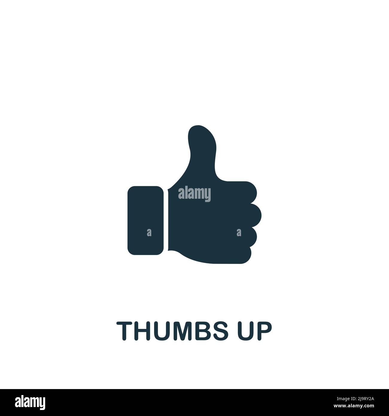 Thumbs Up icon. Monochrome simple Success icon for templates, web ...