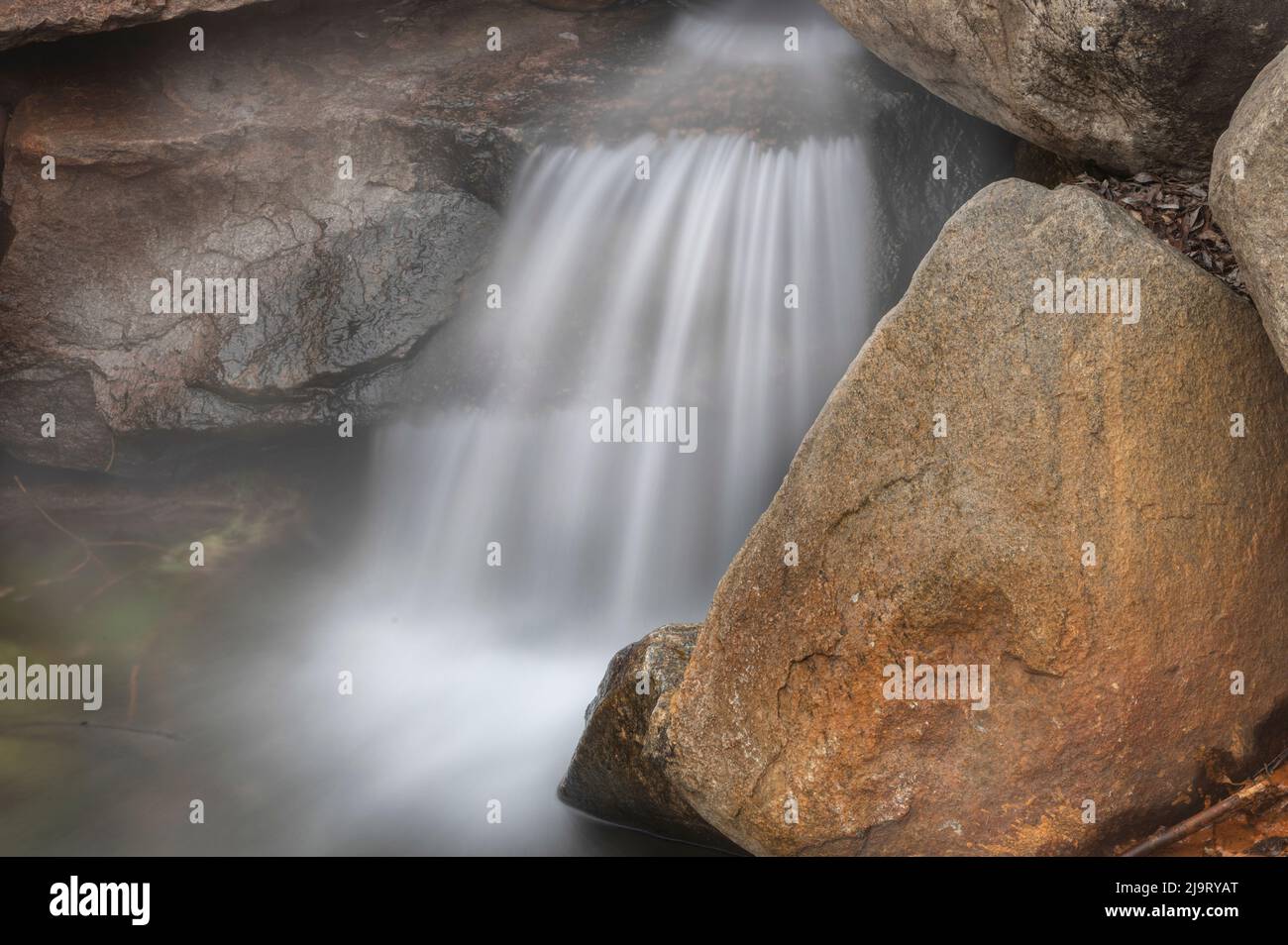 USA, Colorado, Steamboat Springs. Hot spring water in waterfall Stock ...