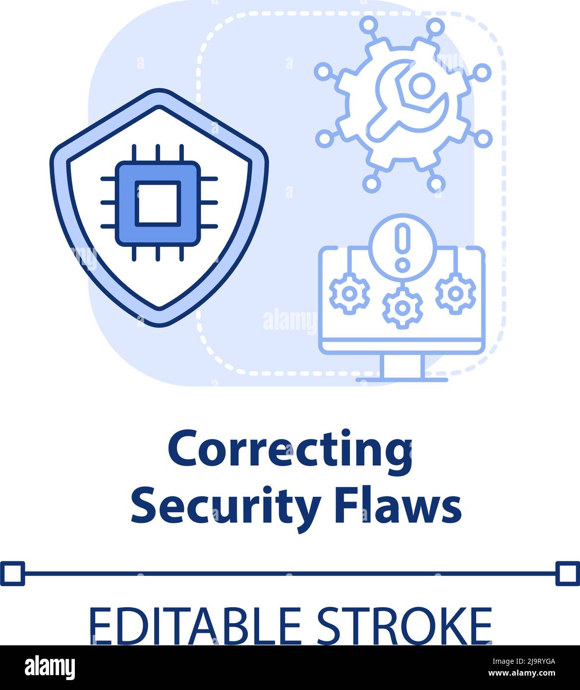 Correcting security flaws light blue concept icon Stock Vector Image ...