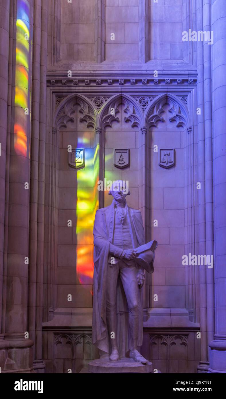 Usa, District of Columbia. Washington National Cathedral. Color from a ...
