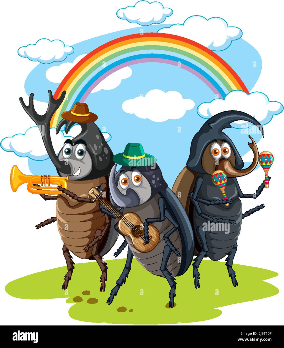 A beetle music band cartoon character illustration Stock Vector Image ...