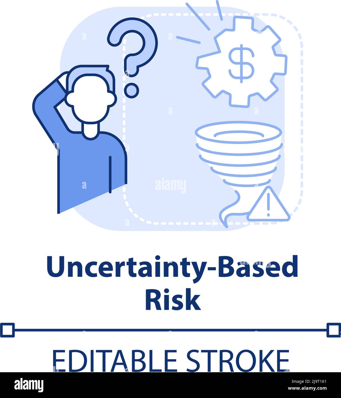 Uncertainty-based risk light blue concept icon Stock Vector Image & Art ...