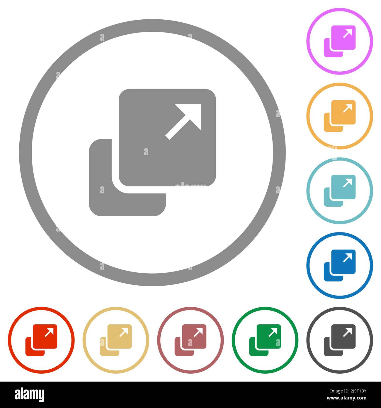 Extend element solid flat color icons in round outlines on white background Stock Vector Image ...