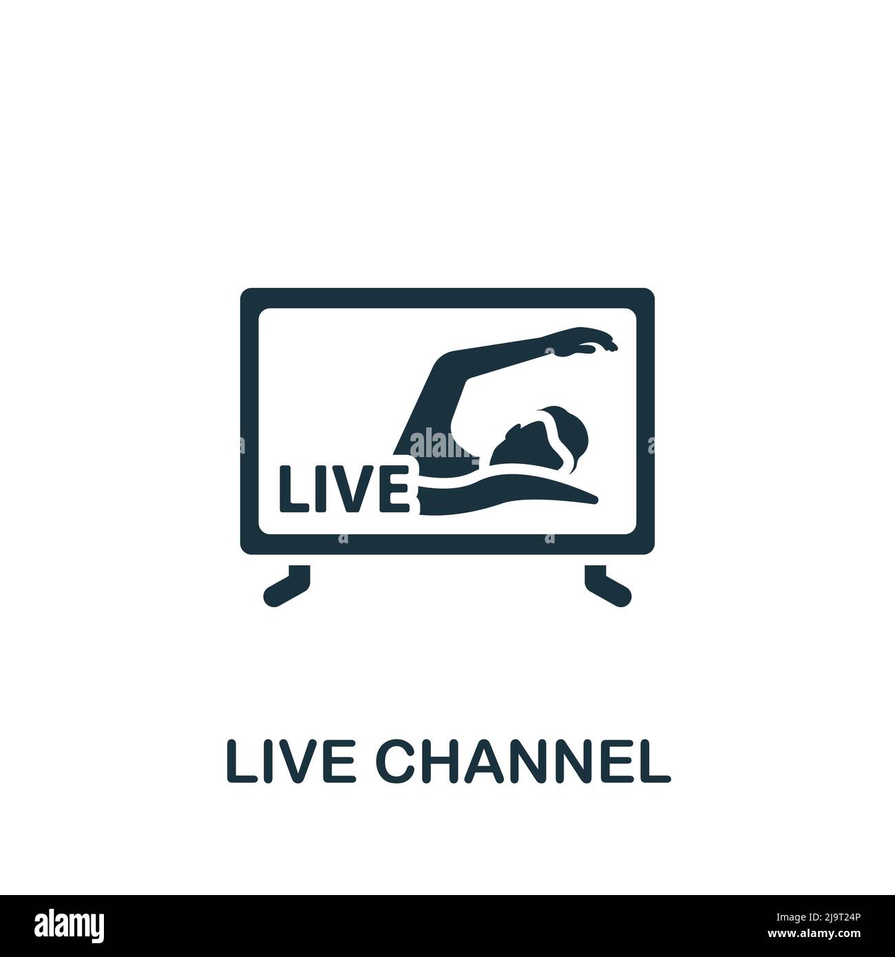 Live Channel icon. Simple line element streaming symbol for templates ...