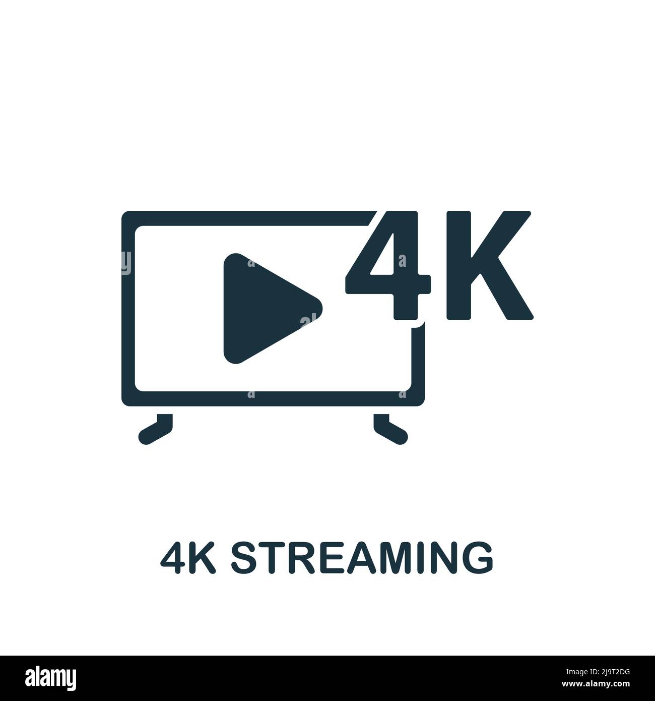 4K Streaming icon. Simple line element streaming symbol for templates ...