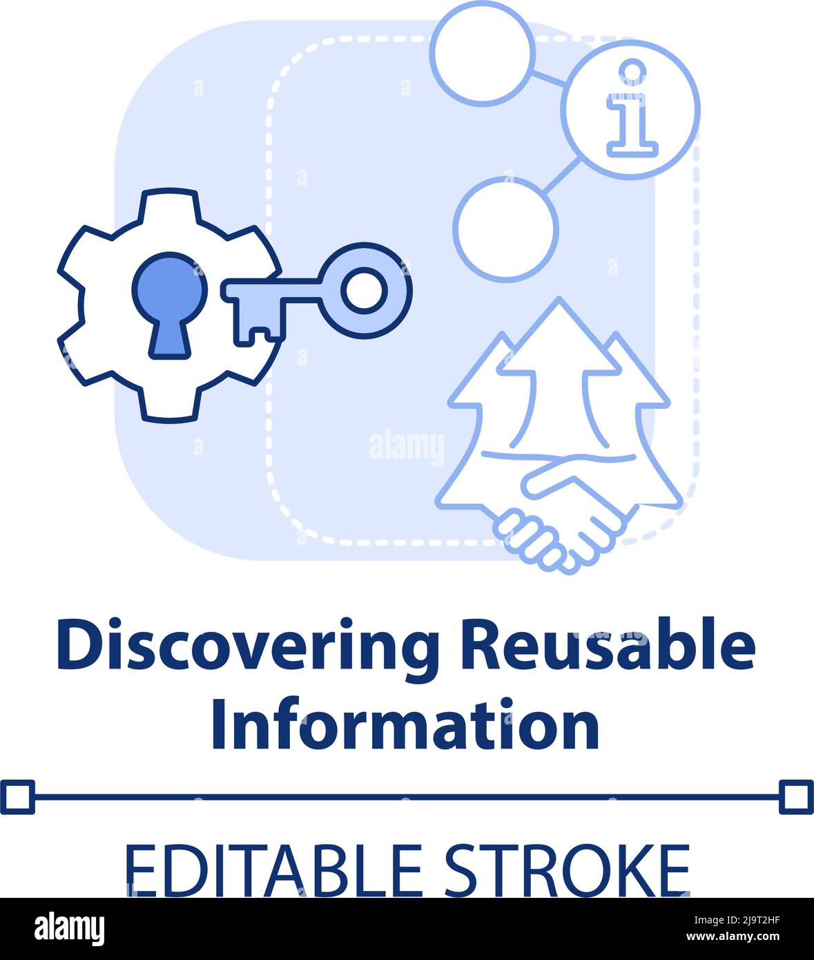 Discovering reusable information light blue concept icon Stock Vector ...