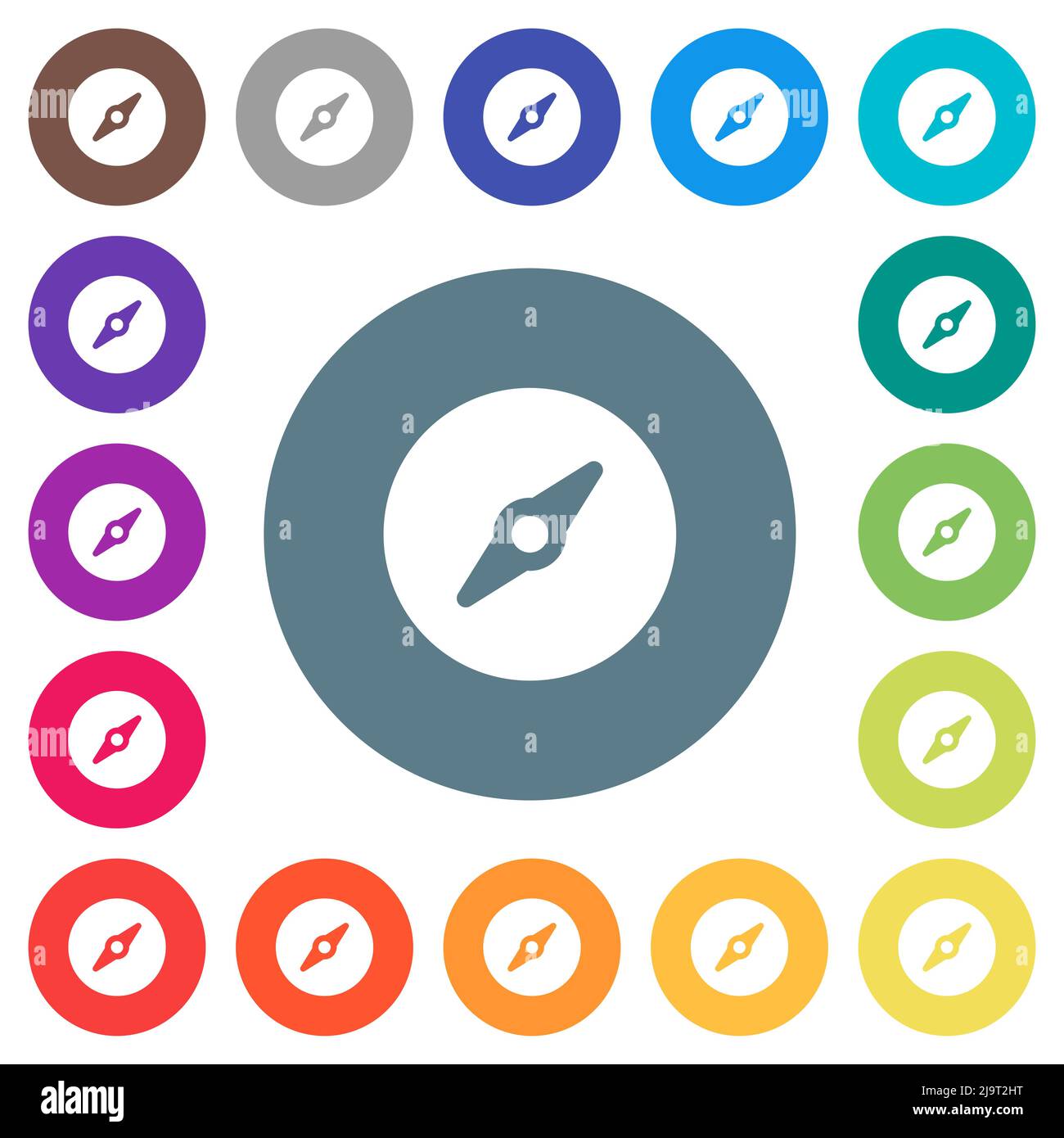 Simple compass solid flat white icons on round color backgrounds. 17 ...