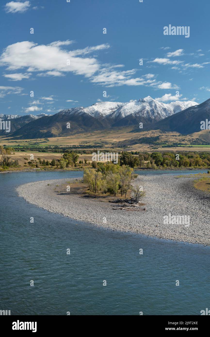 Yellowstone River, Absaroka Mountains, Montana Stock Photo - Alamy