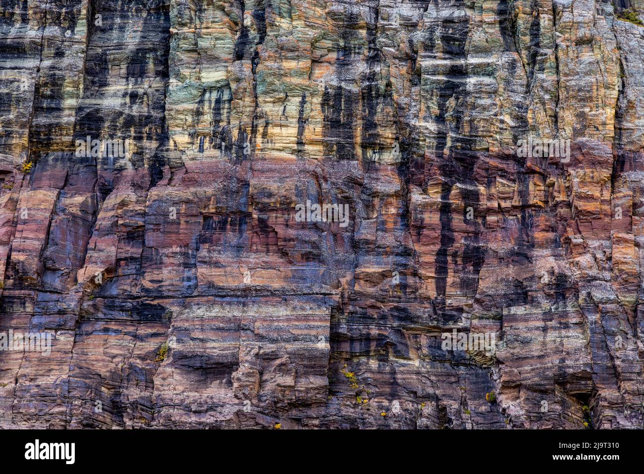 Sediment layering in Swiftcurrent Mountain in Glacier National Park ...