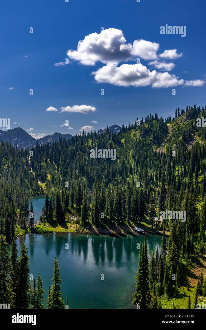 Twin Lakes with Mount Aeneas in the Jewel Basin Hiking Area of Flathead ...