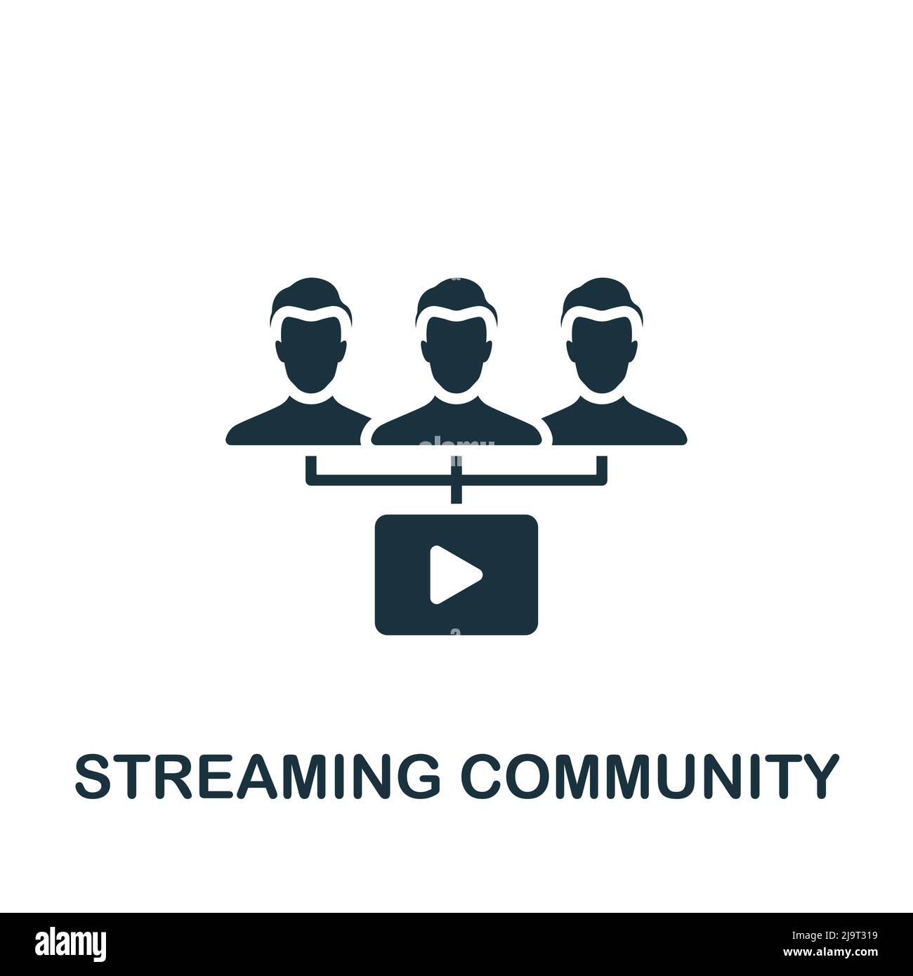 Streaming Community icon. Simple line element streaming symbol for ...