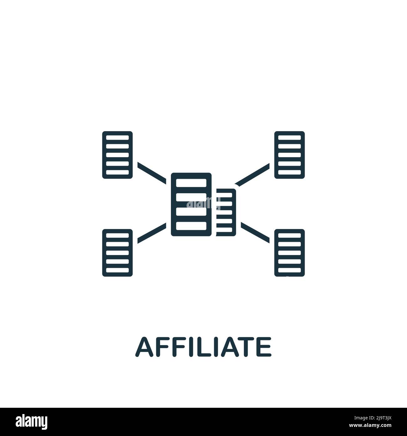 Affiliate icon. Simple line element streaming symbol for templates, web ...