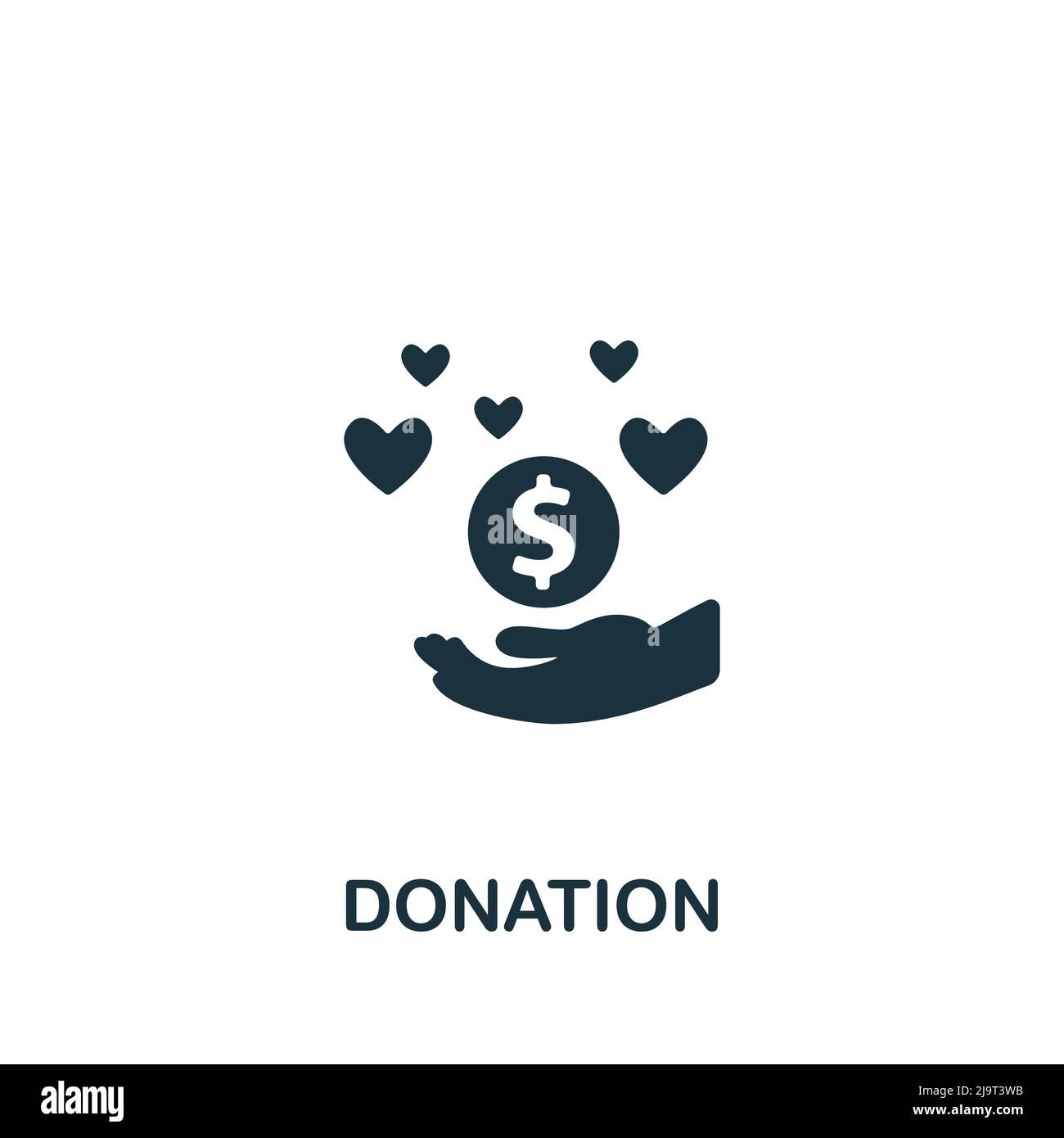Donation icon. Simple line element streaming symbol for templates, web ...