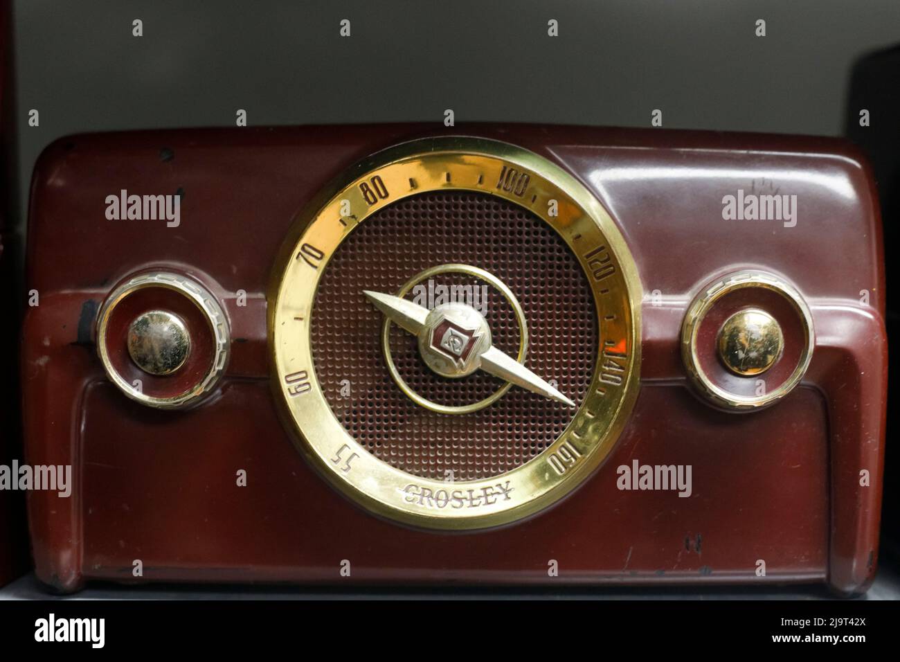 Tuning dial of an antique radio made by Grosley. (Editorial Use Only ...
