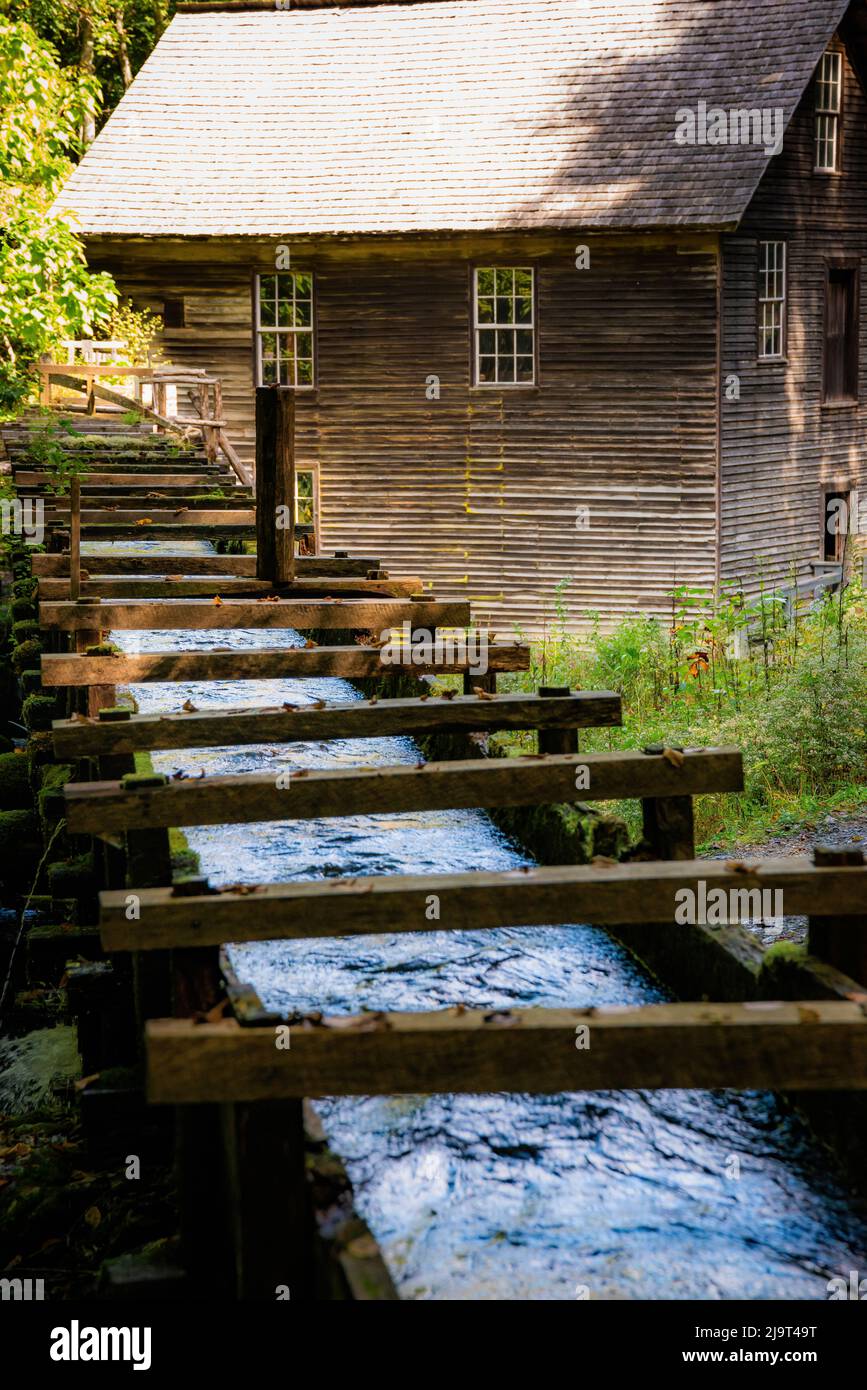 Sluice, Mingus Mill in Great Smoky Mountains, Cherokee, North Carolina ...
