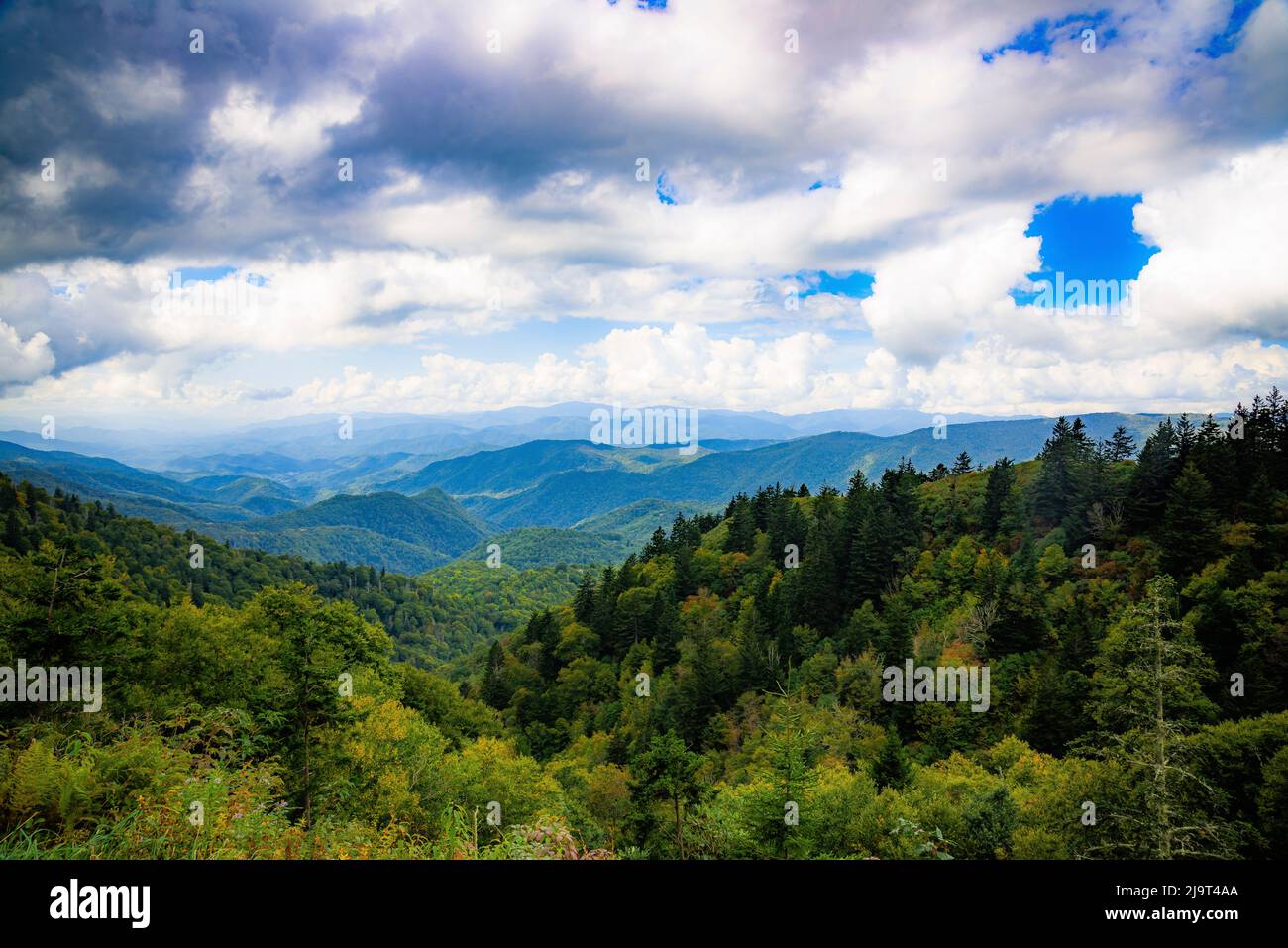 Blue Ridge Parkway vista, Smoky Mountains, USA Stock Photo - Alamy