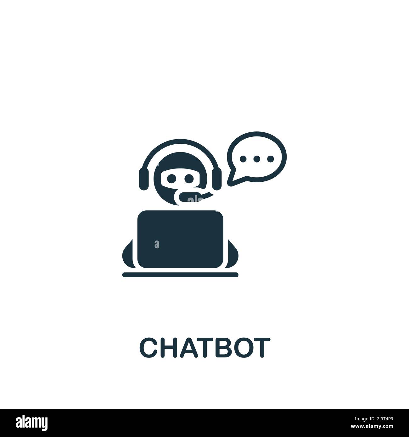 Chatbot icon. Simple line element streaming symbol for templates, web ...