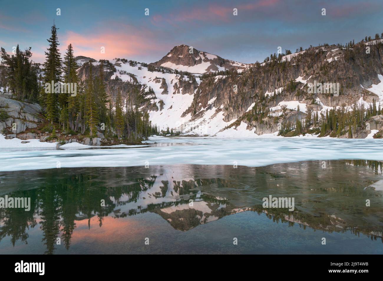 Eagle Cap seen from Mirror Lake, Eagle Cap Wilderness Wallowa Mountains ...