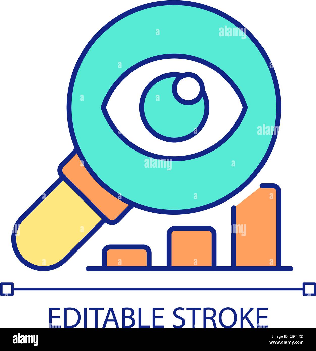 Statistics monitoring and evaluation RGB color icon Stock Vector Image ...