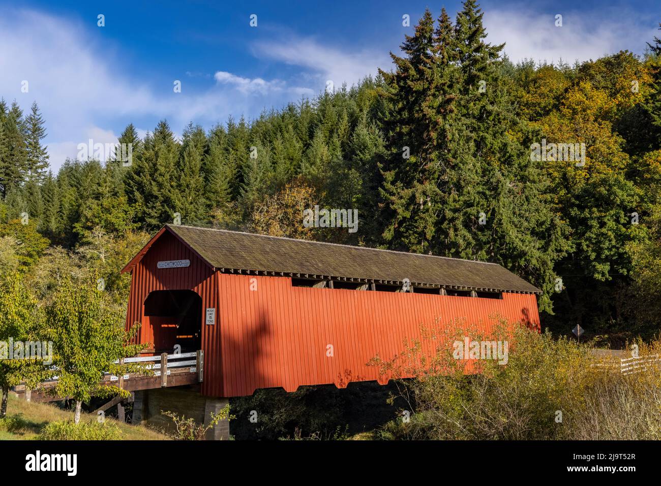 Chitwood Covered Bridge over the Yaquina River in Lincoln County ...