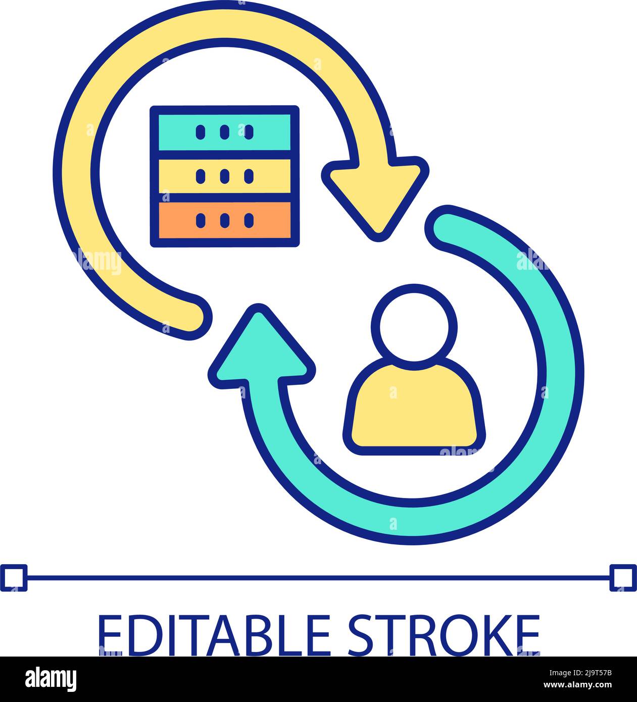 Analyzing big data in real time RGB color icon Stock Vector Image & Art - Alamy