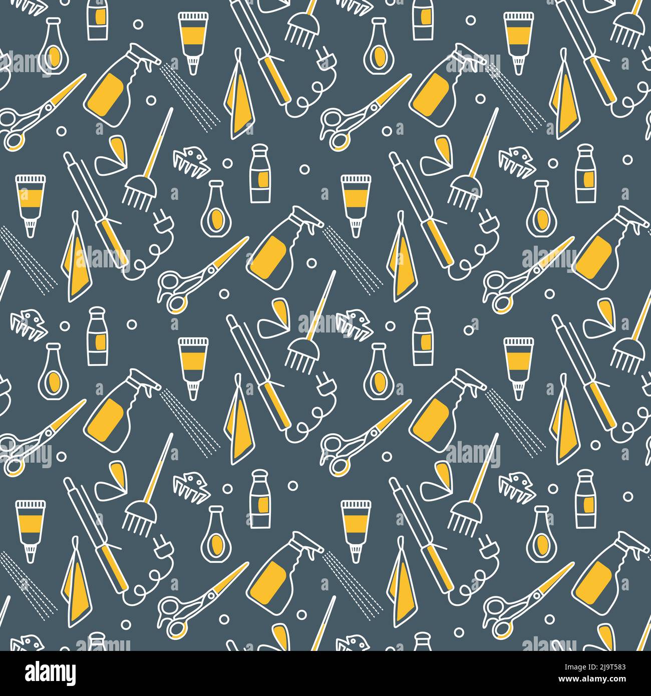 Vector Barbershop seamless pattern Illustration Professional ...