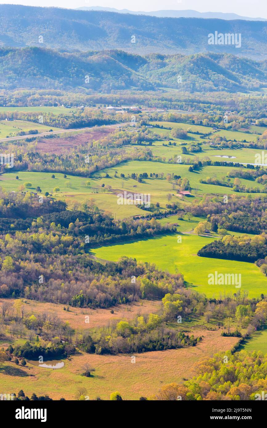 USA, Tennessee. Rural scenic with knobs and Appalachian Mountains Stock ...