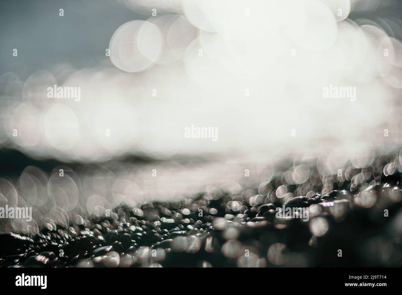 Abstract nature summer ocean sunset sea background. Small waves on ...