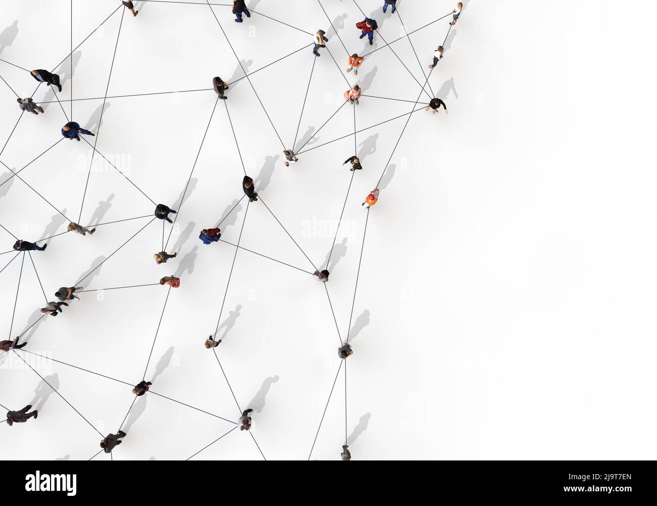 Large group of diverse people connected by lines. 3D Rendering Stock ...