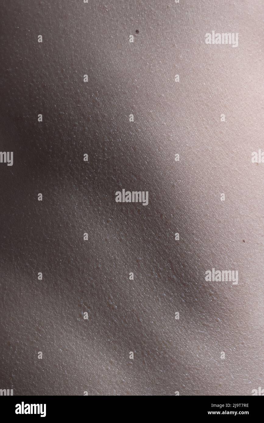 Goosebumps. Detailed texture of human female skin. Close up part of ...