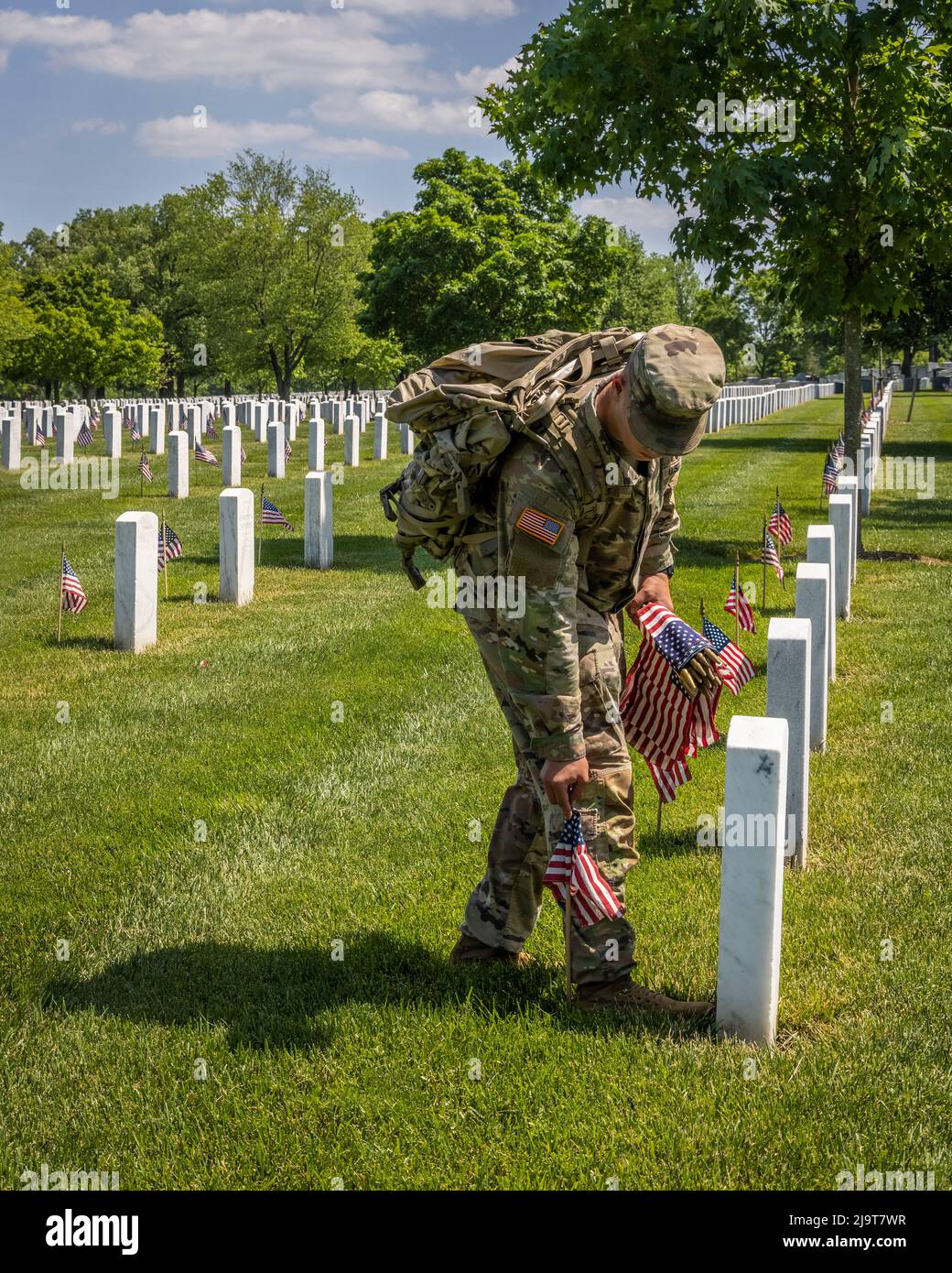 Usa, Virginia. Arlington National Cemetery, 'Flags In' Ceremony at ...