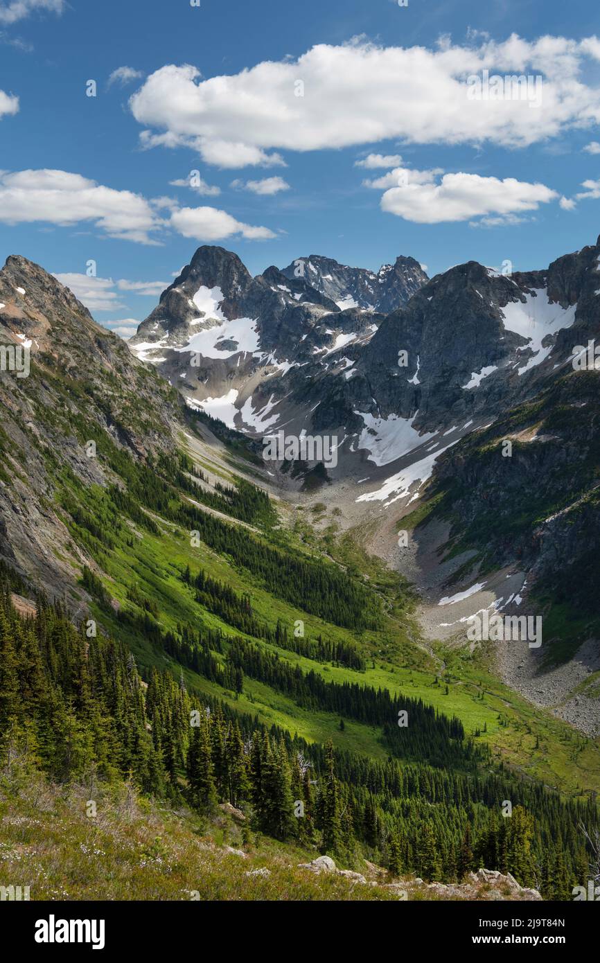 Upper Fisher Creek basin. Fisher Peak, Black Peak and Mount Arriva are ...
