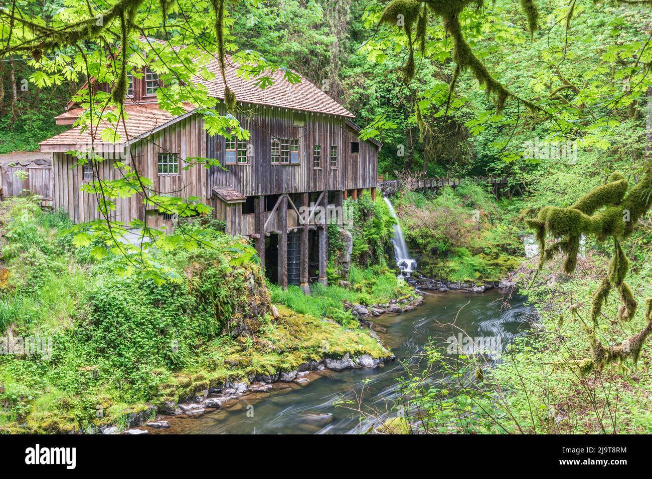 Woodland, Washington State, USA. The historic Cedar Creek Grist Mill ...