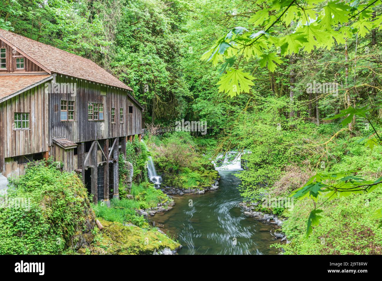 Woodland, Washington State, USA. The historic Cedar Creek Grist Mill ...