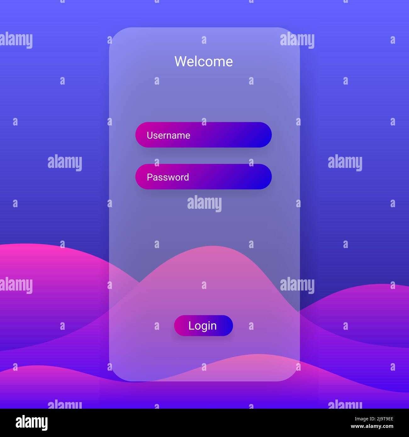 Hello mobile app login ui template Stock Vector Image & Art - Alamy