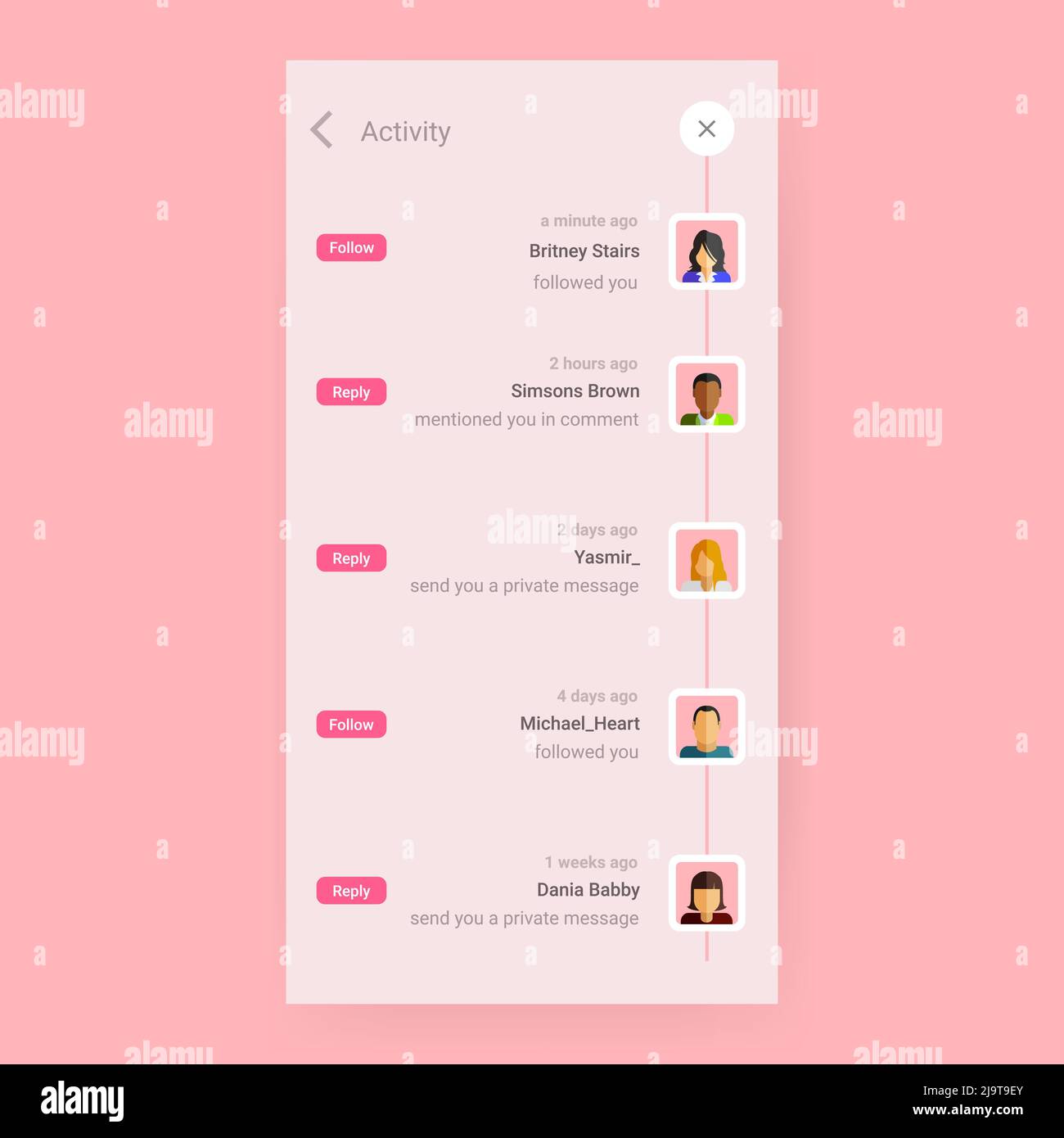 User Interface Activity Social Media Stock Vector Image And Art Alamy