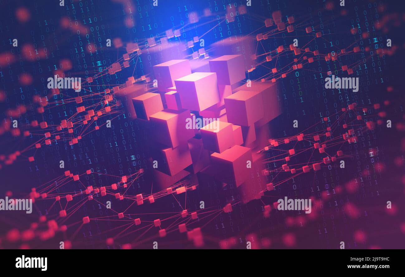 AI. Neural networks and artificial intelligence. Concept of cyberspace. Abstract technological ...