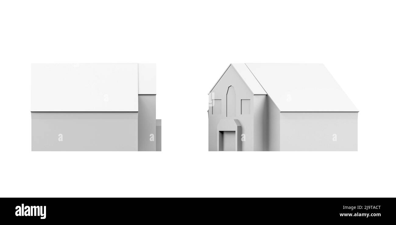 House mockup on white background - 3D render - copy space Stock Photo ...