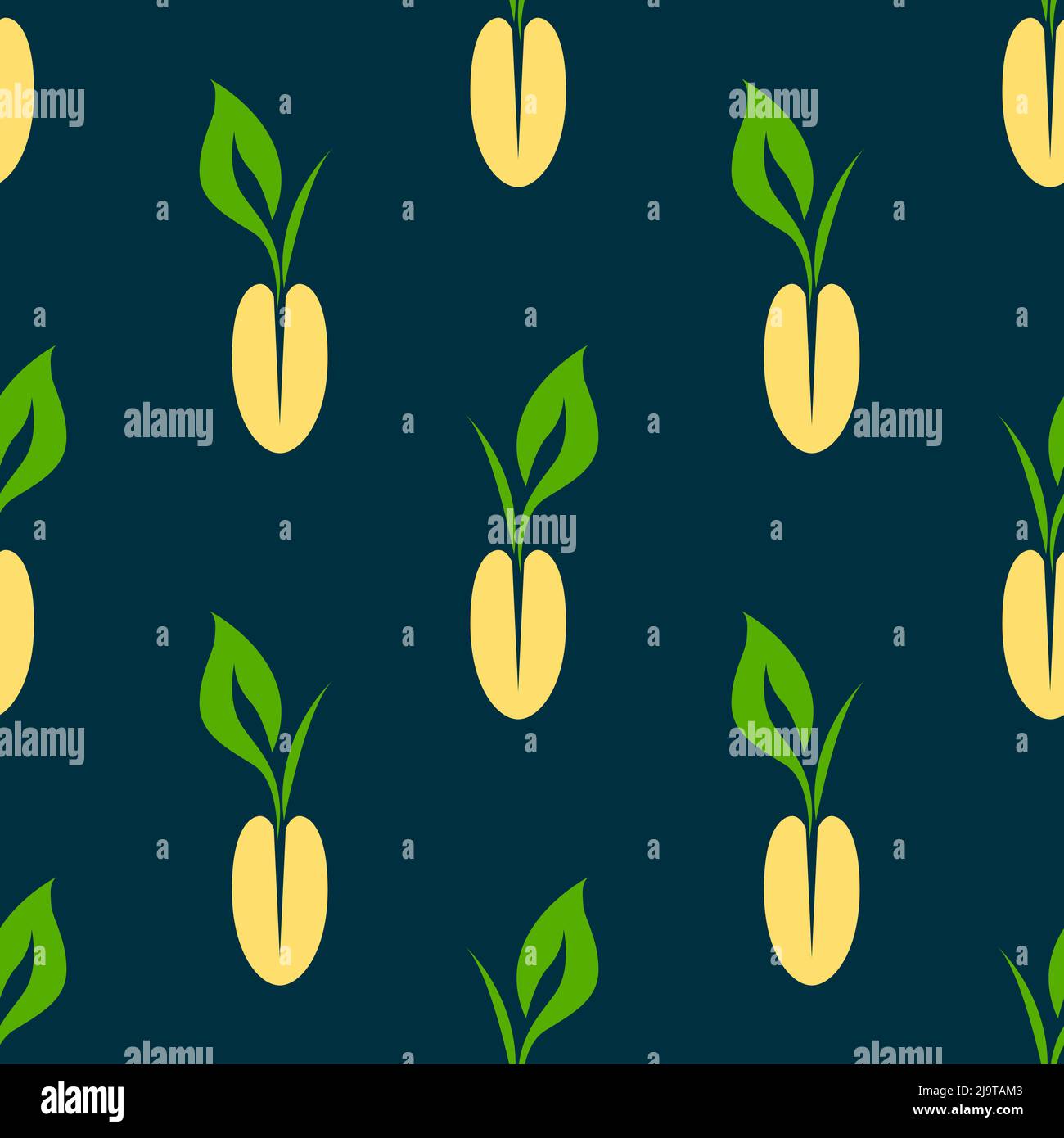 Colorful Seed Germ isolated on dark green background is in Seamless ...