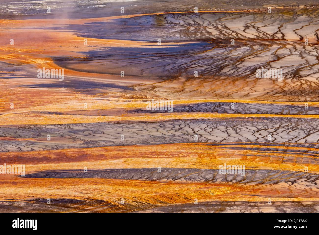 Elevated view of patterns in bacterial mat around Grand Prismatic ...