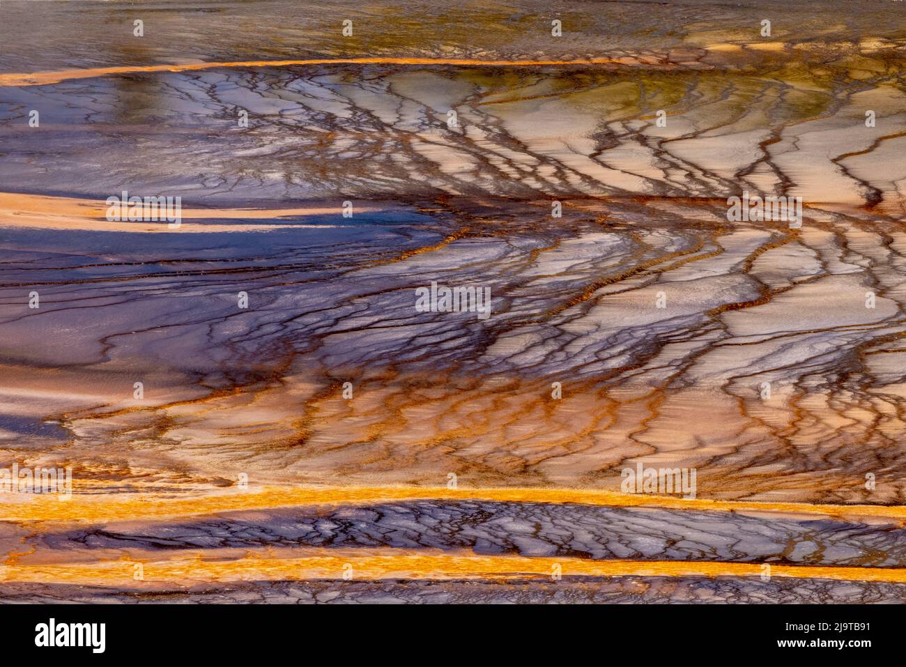Elevated view of patterns in bacterial mat around Grand Prismatic ...