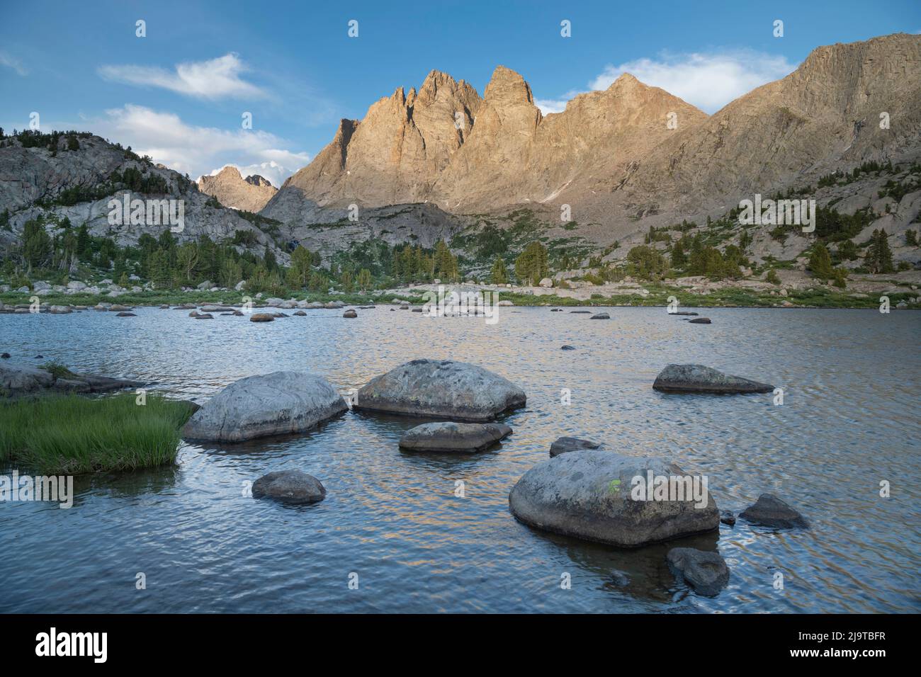Mount Bonneville and Little Bonneville Lake. Bridger Wilderness, Wind River Range, Wyoming Stock ...