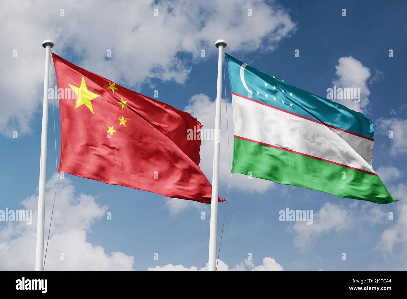 Uzbekistan china flag hi-res stock photography and images - Alamy