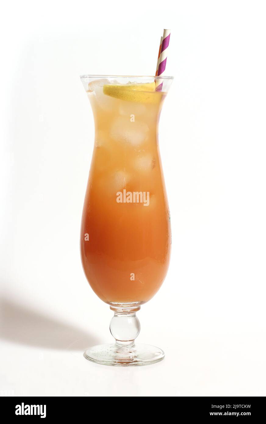 Tropical Hurricane Drink on White Background With Orange Juice and ...
