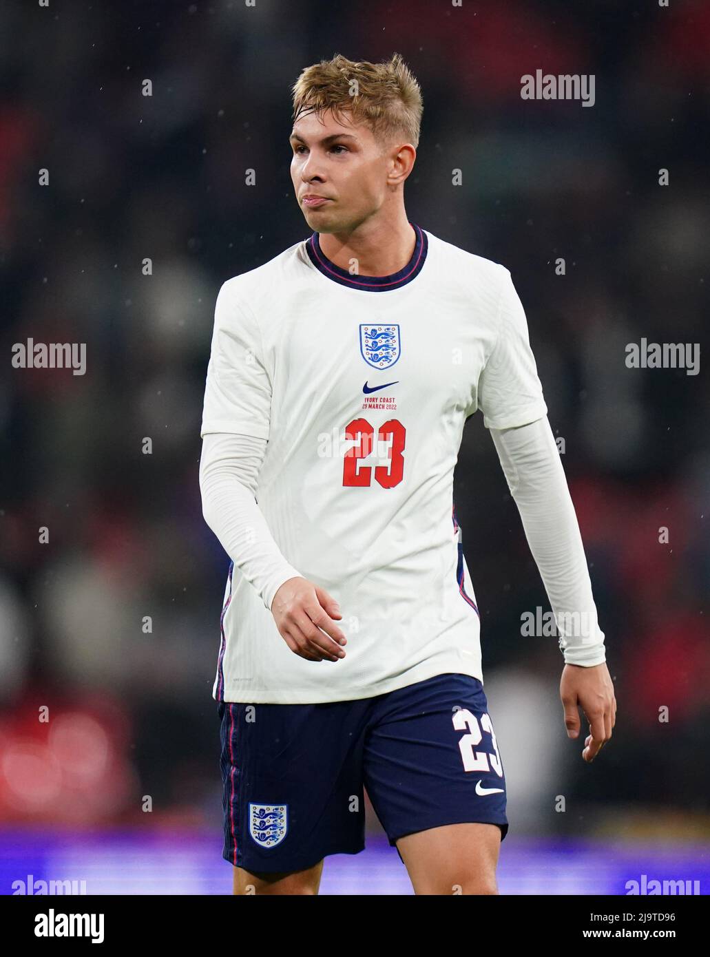 File photo dated 29-03-2022 of England's Emile Smith Rowe. Emile Smith ...