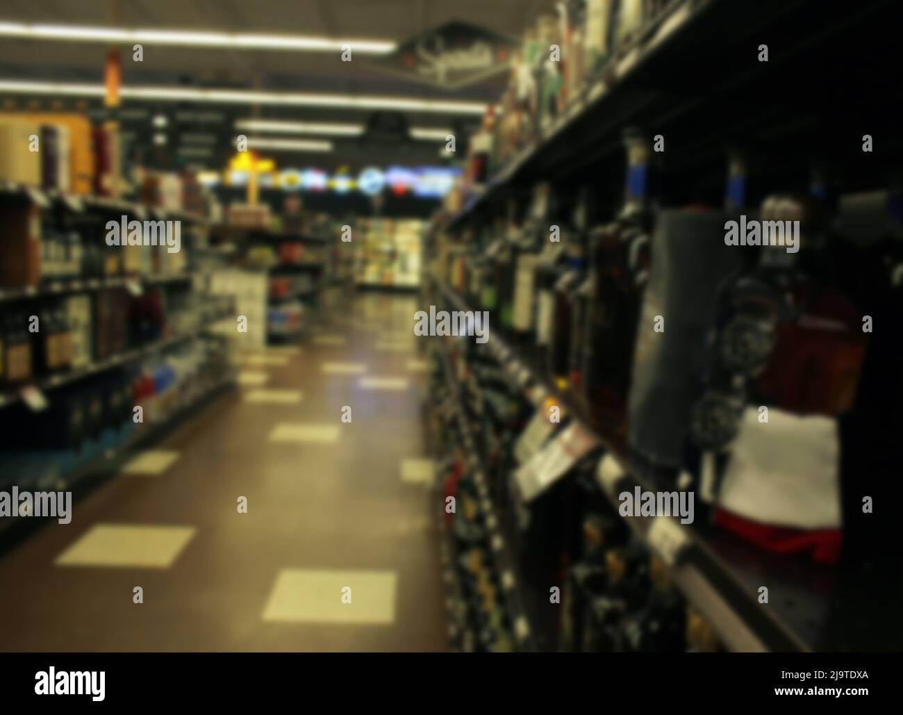 Blur Background Liquor and Wine Store Stock Photo - Alamy